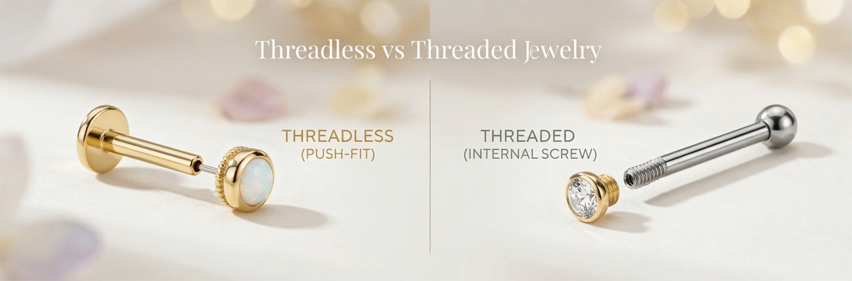Threadless vs Threaded Jewelry: What's the Difference and Which Is Bet ...