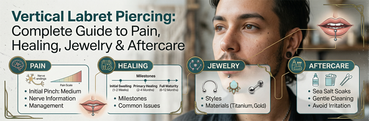 Vertical Labret Piercing: Complete Guide to Pain, Healing, Jewelry ...