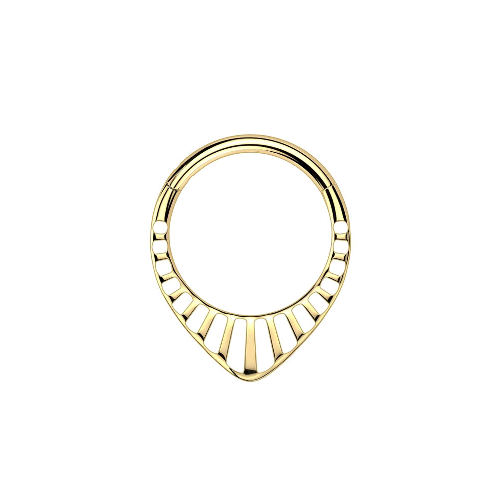 Implant Grade Titanium Hinged Hoop Ring with Cut Outs 16G – Vital Piercing